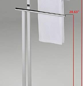 Kings Brand Furniture - Marinali Metal Freestanding Bathroom Towel Rack Stand, Chrome