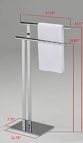 Kings Brand Furniture - Marinali Metal Freestanding Bathroom Towel Rack Stand, Chrome