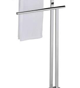 Kings Brand Furniture - Marinali Metal Freestanding Bathroom Towel Rack Stand, Chrome