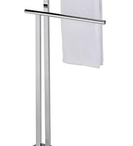 Kings Brand Furniture - Marinali Metal Freestanding Bathroom Towel Rack Stand, Chrome