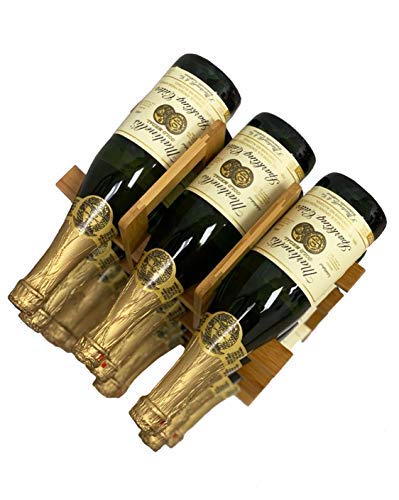 DECOMIL - 12 Bottle Wine Rack, Samurai Style & Stackable, Modular, Wine Storage Rack, Solid Bamboo Wine Holder Display Shelves, Wobble-Free (12 Bottle Capacity - Samurai Style Capacity)