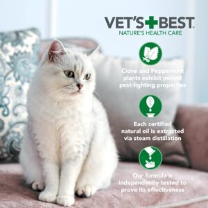 Vet's Best Flea and Tick Home Spray for Cats - Flea Treatment for Cats and Home - Plant-Based Formula - Certified Natural Oils - 14 oz