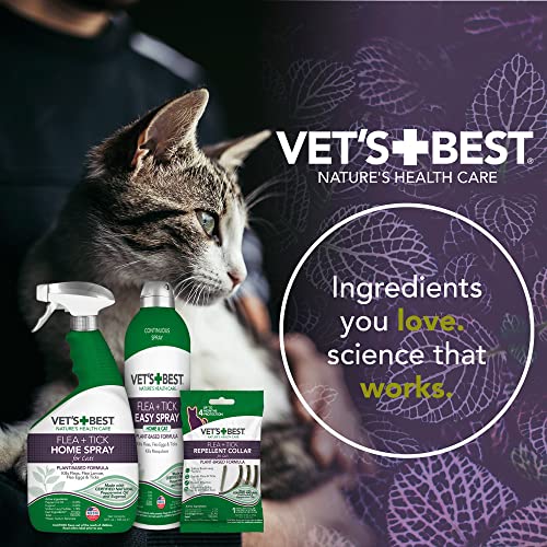 Vet's Best Flea and Tick Home Spray for Cats - Flea Treatment for Cats and Home - Plant-Based Formula - Certified Natural Oils - 14 oz