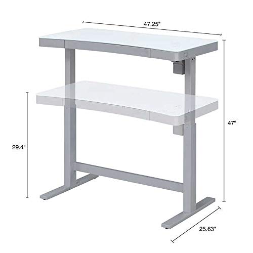 TRESANTI Adjustable Height Desk, White