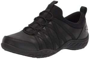 skechers womens slip on athletic food service shoe, black, 7.5 us