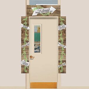 fun express rustic classroom door border - 14 pieces - educational and learning activities for kids