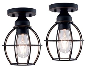 yaokuem semi flush mount ceiling light fixture, e26 medium base, metal housing, bulbs not included, 2-pack