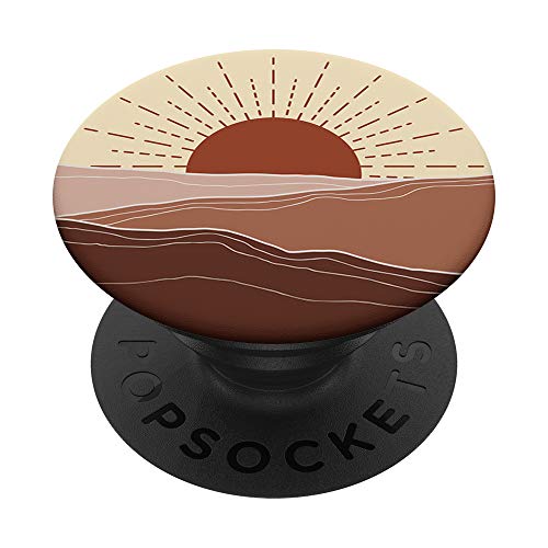 Minimalist Sun Abstract Sunset Simple Nature Bohemian Boho PopSockets PopGrip: Swappable Grip for Phones & Tablets