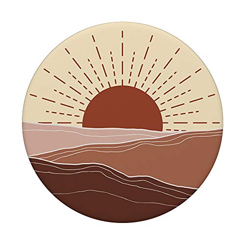 Minimalist Sun Abstract Sunset Simple Nature Bohemian Boho PopSockets PopGrip: Swappable Grip for Phones & Tablets