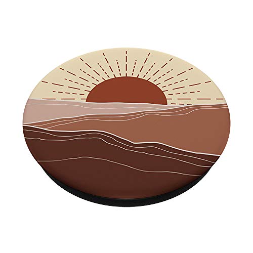 Minimalist Sun Abstract Sunset Simple Nature Bohemian Boho PopSockets PopGrip: Swappable Grip for Phones & Tablets