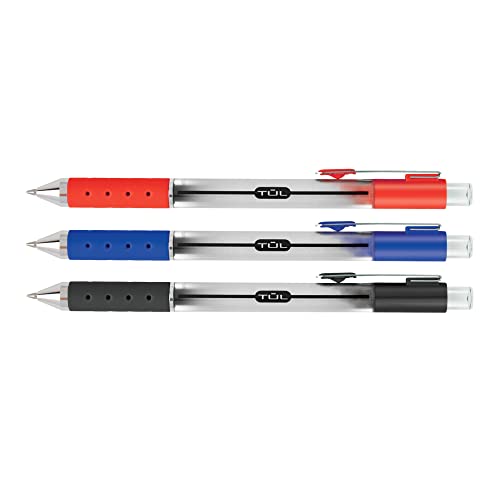 TUL® GL Series Retractable Gel Pens, Bold Point, 1.0 mm, Silver Barrel, Assorted Ink Colors, Pack Of 12 Pens