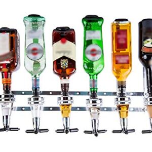 6 Bottle Wall Mounted Liquor Dispenser - Professional Alcohol Bar Dispenser Station for Liquor Drinks - Bottle Holder for Alcohol Wall Mount Dispenser - Portable Despensor Alcohol Cocktails Shots