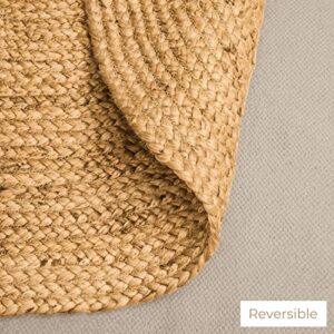 Jute Rug Natural Fibers Woven Boho Reversible Runner Rug Carpet Oval 3x5 Feet