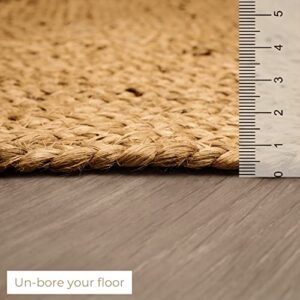 Jute Rug Natural Fibers Woven Boho Reversible Runner Rug Carpet Oval 3x5 Feet