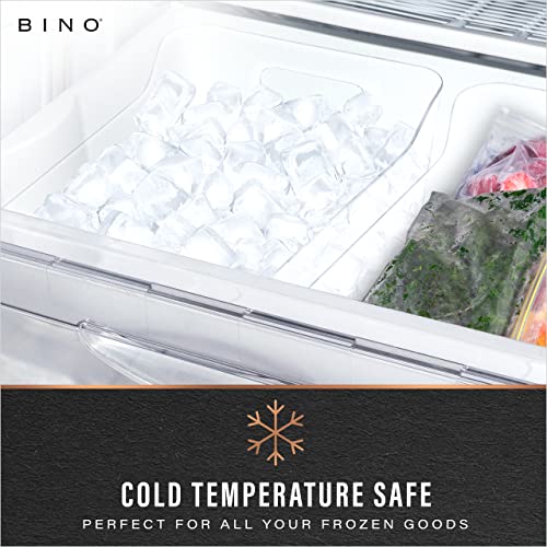 BINO | Plastic Organizer Bins, Large - 4 Pack | The SOHO Collection | Multi-Use Organizer Bins | Pantry Organizer & Freezer Organizer Bins | Plastic Storage Containers | Bins for Home & Kitchen Org