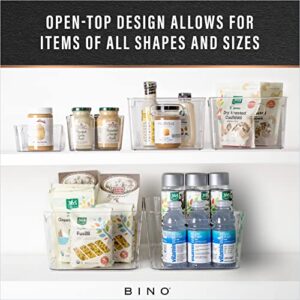 BINO | Plastic Organizer Bins, Large - 4 Pack | The SOHO Collection | Multi-Use Organizer Bins | Pantry Organizer & Freezer Organizer Bins | Plastic Storage Containers | Bins for Home & Kitchen Org