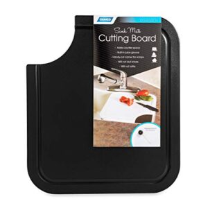 Camco RV/Marine Sink Mate 12½-Inches x 14 ½-Inches Cutting Board - Fits Securely Over Your RV or Boat's Kitchen Sink - Ideal for Cleaning, Carving and Chopping - Black (43858)