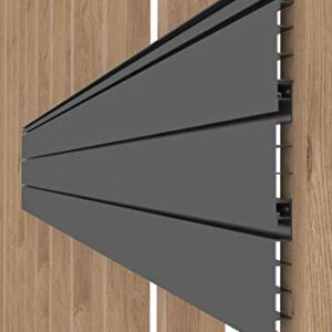 PROSLAT Garage Storage PVC Slatwall Panels - 2 Packs of 8 ft. x 4 ft. Sections (20 Single slats which Make up 64 sq.ft Once Installed) (Charcoal) (Dark Gray)