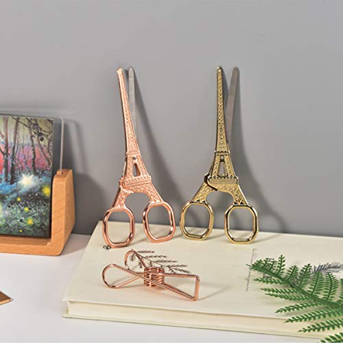 Gold Scissors and Stapler Set - Scissors and Stapler with 1000 Rose Gold Staples, Luxury Set of Gold Office Supplies & Desk Accessories