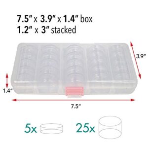 The Beadsmith Personality Case, Clear Plastic Bead Storage Case with 25 Removable and Stackable Jars, includes 5 screw top lids, Organizer Storage for Beads, Snap Lock Case for Jewelry and Crafts