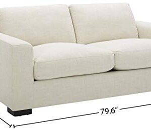 Stone & Beam Westview Love Seats, 76'' Loveseat, Cream