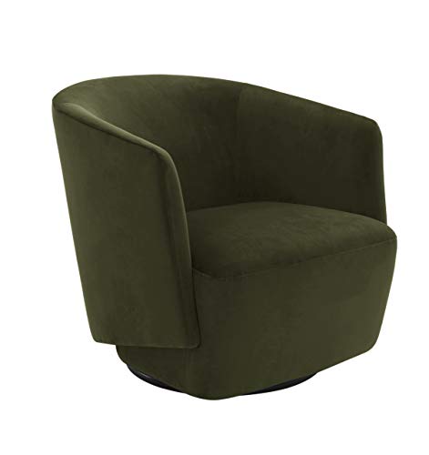 Amazon Brand - Rivet Coen Modern Velvet Upholstered Accent Swivel Chair, Forest Green, 31"D x 30"W x 28"H