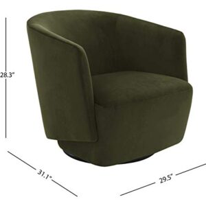 Amazon Brand - Rivet Coen Modern Velvet Upholstered Accent Swivel Chair, Forest Green, 31"D x 30"W x 28"H