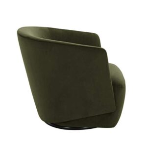 Amazon Brand - Rivet Coen Modern Velvet Upholstered Accent Swivel Chair, Forest Green, 31"D x 30"W x 28"H