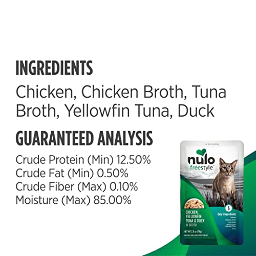 Nulo Freestyle Cat & Kitten Wet Cat Food Pouch, Premium All Natural Grain-Free Soft Cat Food Topper with Amino Acids for Heart Health and High Animal-Based Protein, 2.8 oz, 6 Count