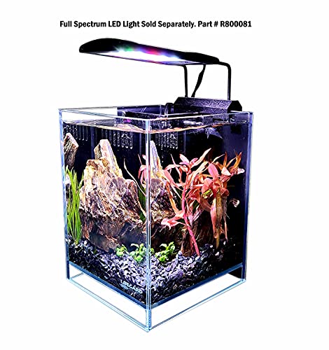 LIFEGARD Low Iron Ultra Clear Crystal Aquarium with Built in Filter – Rimless Glass, Beveled Edge, Elevated Style – Direct Jet Flow – 8.3 GPH