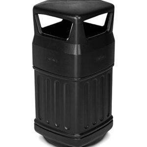 Alpine Industries Outdoor/Indoor Trash Can - Heavy Duty Garbage Can with Lid - Trash Bin for Home, Kitchen, and Bathroom - (16-Gallon Capacity, Black)