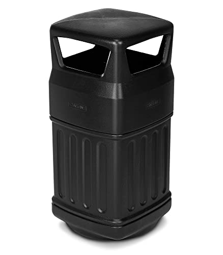 Alpine Industries Outdoor/Indoor Trash Can - Heavy Duty Garbage Can with Lid - Trash Bin for Home, Kitchen, and Bathroom - (16-Gallon Capacity, Black)