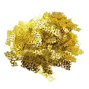 happy birthday gold confetti for party decorations - birthday party table decorations gold confetti, perfect for table decorations, party supplies (golden, happy birthday)