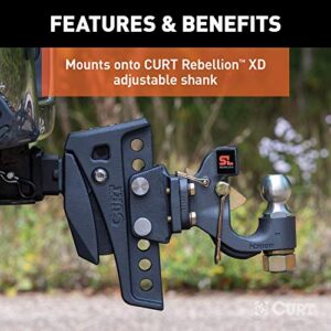 CURT 45950 Rebellion XD Adjustable Cushion Hitch Pintle Mount Plate Attachment, Shank Required