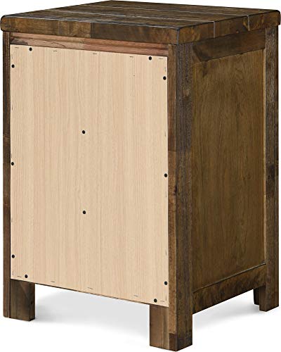 Finch Stratford Farmhouse Wooden Nightstand with 2 Drawers, Bedside End Table, Space Saving Design, Rustic Brown