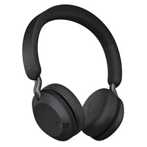 jabra elite 45h, titanium black – on-ear wireless headphones with up to 50 hours of battery life, superior sound with advanced 40mm speakers – compact, foldable & lightweight design