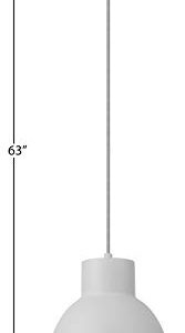 Globe Electric 61002 1-Light Pendant, Matte Gray, Gray Designer Fabric Cord