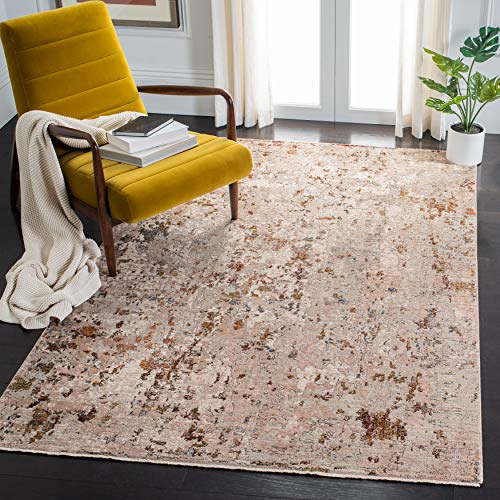 SAFAVIEH Limitee Collection 8' x 10' Beige / Beige LIM775B Distressed Viscose Area Rug