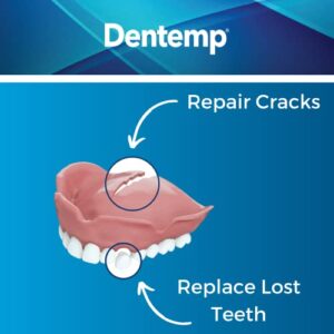 Dentemp Repair Kit - Repair-It Advanced Formula Denture Repair Kit (Pack of 2) - Denture Repair Kit Repairs Broken Dentures - Denture Repair to Mend Cracks & Replace Loose Teeth