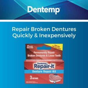 Dentemp Repair Kit - Repair-It Advanced Formula Denture Repair Kit (Pack of 2) - Denture Repair Kit Repairs Broken Dentures - Denture Repair to Mend Cracks & Replace Loose Teeth