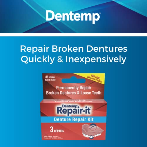 Dentemp Repair Kit - Repair-It Advanced Formula Denture Repair Kit (Pack of 2) - Denture Repair Kit Repairs Broken Dentures - Denture Repair to Mend Cracks & Replace Loose Teeth