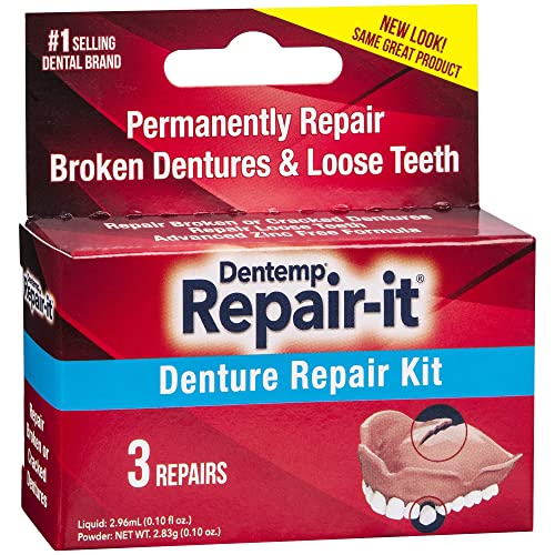 Dentemp Repair Kit - Repair-It Advanced Formula Denture Repair Kit (Pack of 2) - Denture Repair Kit Repairs Broken Dentures - Denture Repair to Mend Cracks & Replace Loose Teeth