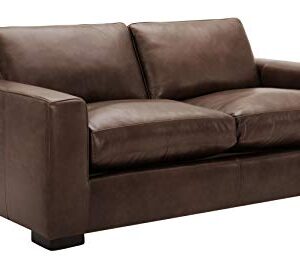 Amazon Brand - Stone & Beam Westview Extra-Deep Down-Filled Leather Sofa Couch, 89"W, Brown