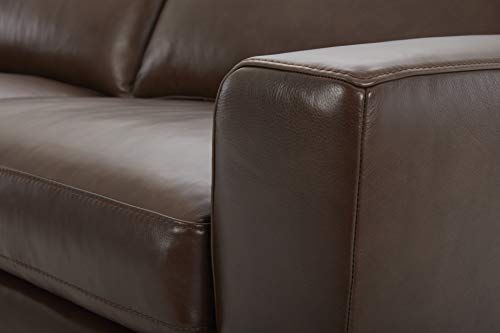 Amazon Brand - Stone & Beam Westview Extra-Deep Down-Filled Leather Sofa Couch, 89"W, Brown