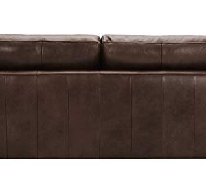 Amazon Brand - Stone & Beam Westview Extra-Deep Down-Filled Leather Sofa Couch, 89"W, Brown