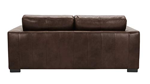 Amazon Brand - Stone & Beam Westview Extra-Deep Down-Filled Leather Sofa Couch, 89"W, Brown