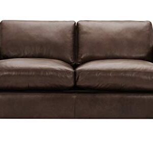 Amazon Brand - Stone & Beam Westview Extra-Deep Down-Filled Leather Sofa Couch, 89"W, Brown