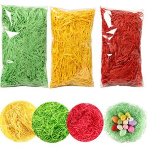 asikkon 3 pack easter grass basket filler bulk recyclable raffia paper shreds for easter basket filler 10.5oz