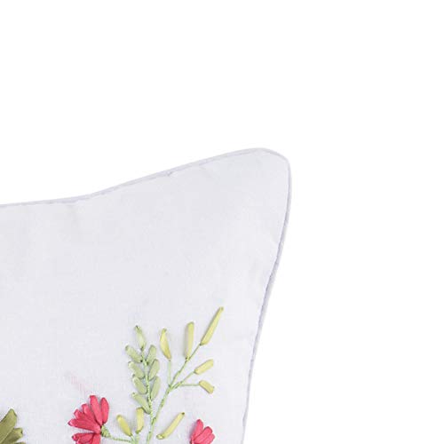 C&F Home Botanical Floral Ribbon Art Lumbar Pillow 22 x 14 White