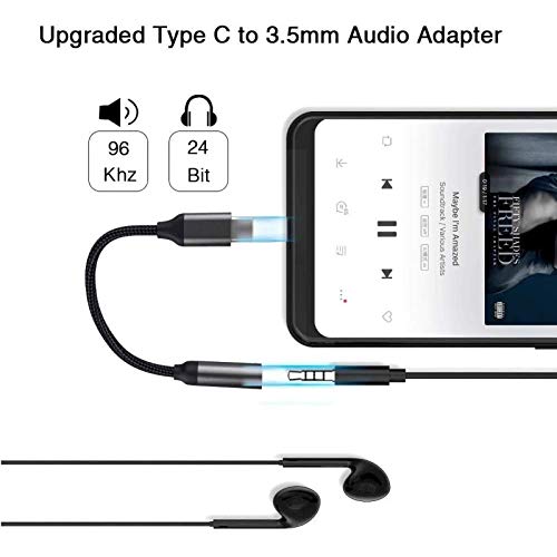 Bojuren USB C to Headphone Jack, 2Pack Headphone Adapter Type C to 3.5mm Audio Adapter Compatible with Pixel 6 5 4 3 XL, Samsung S22 S21 S20+ Note 20, iPad Pro,Mate 30 20 Pro and More USB C Devices